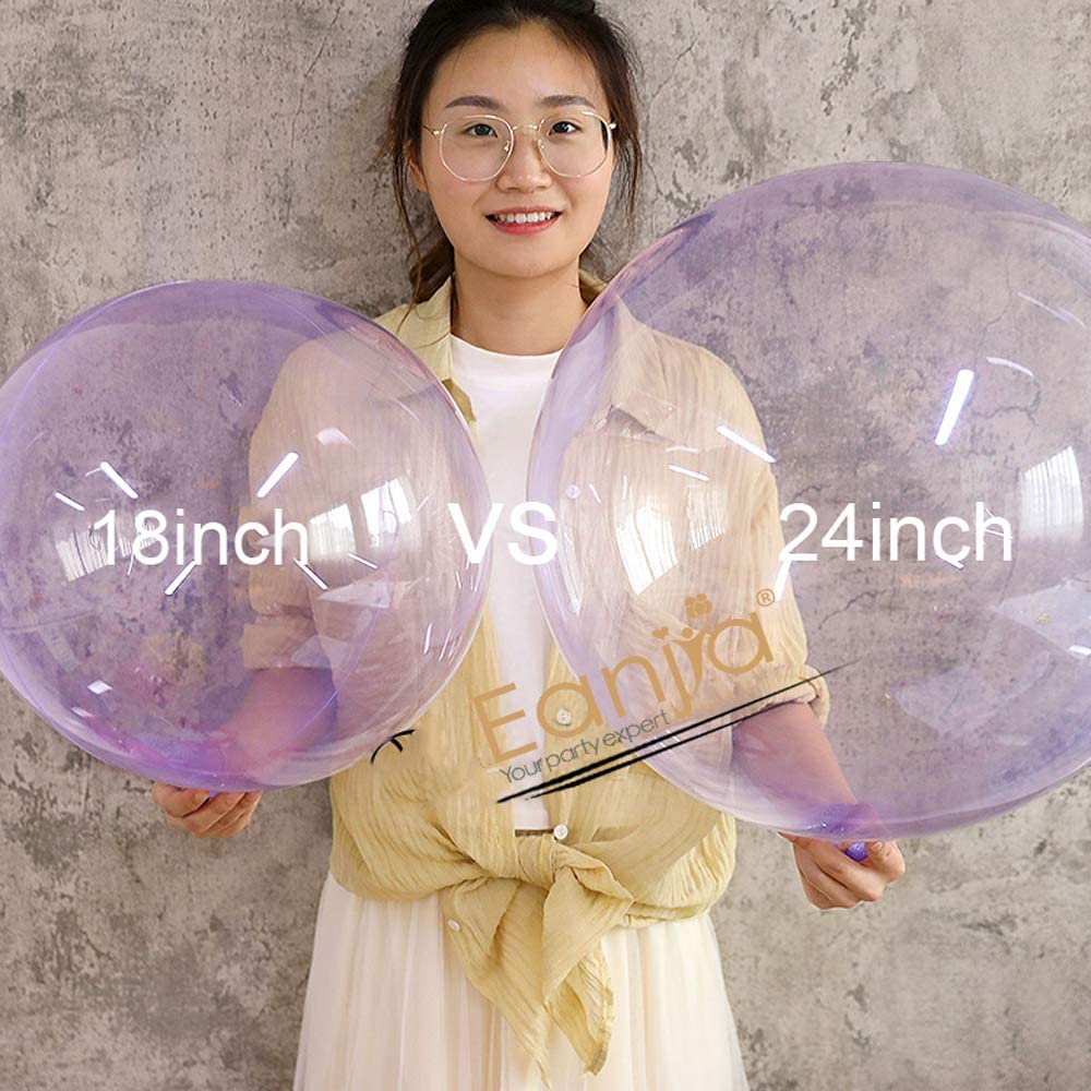 Crystal Clear Bubble Balloon 18" 24" 36" Transparent Pastel Sphere Rou ...